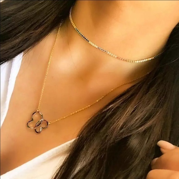 Jewelry | Gold Rainbow Cz Choker | Poshmark